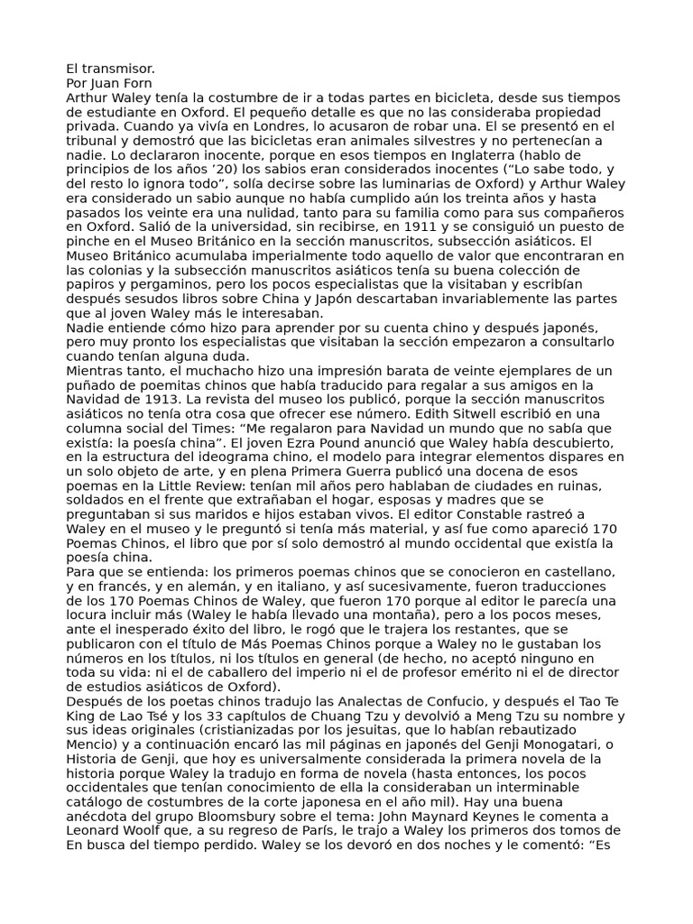Arthur Wailey Por Juan Forn | PDF