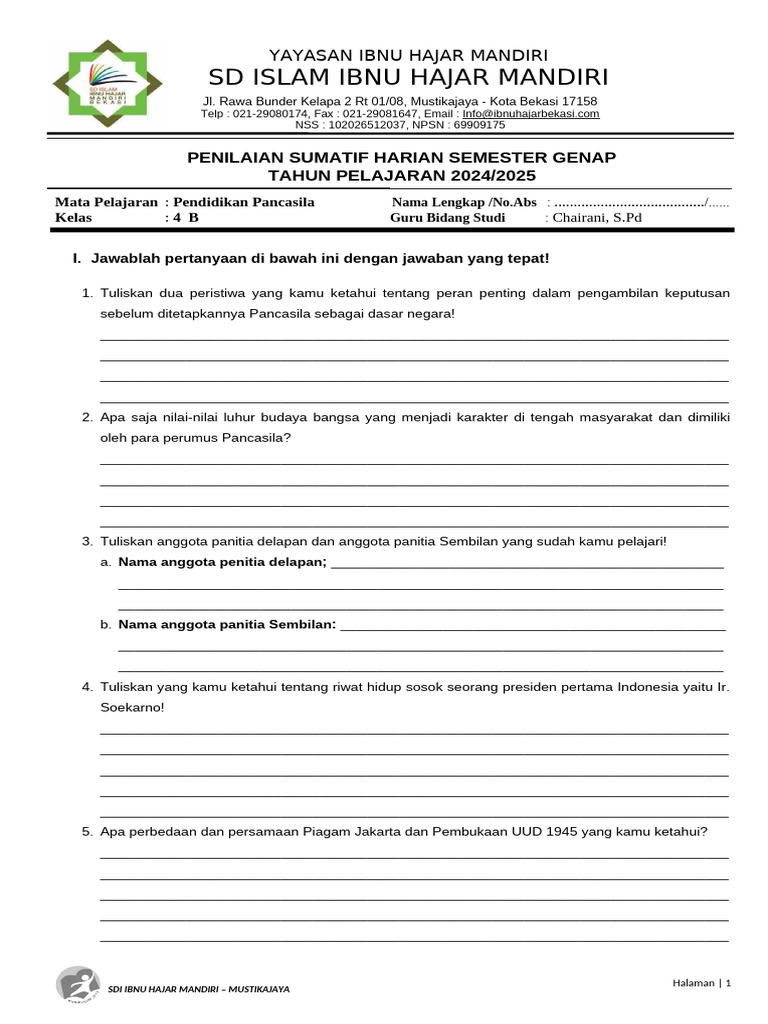 AS2 Pendidikan Pancasila Genap 2425 | PDF