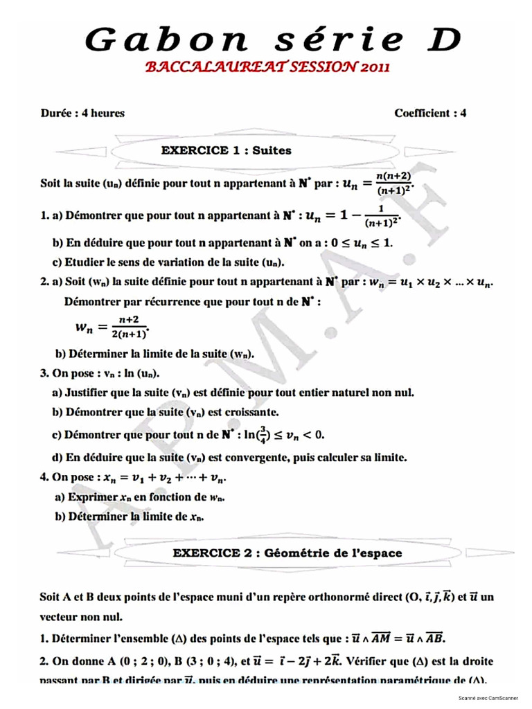 Bac Maths D 2011-2022 | PDF