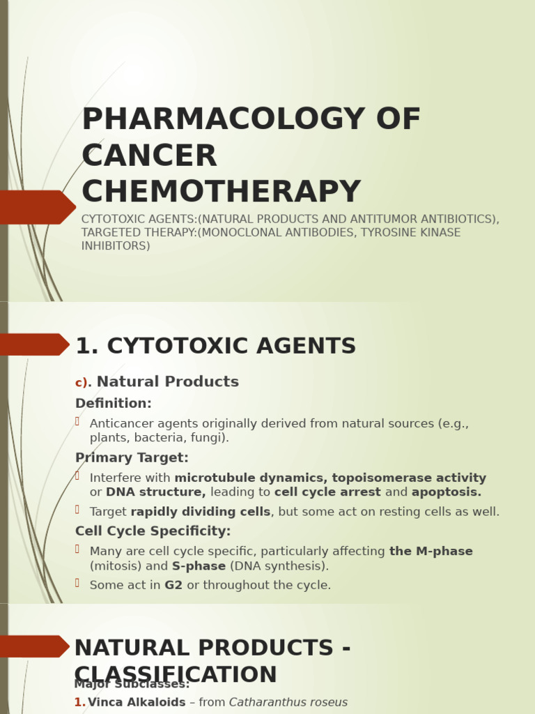 Pharmacology of Cancer Chemotherapy 2 | PDF | Chemotherapy | Epidermal ...