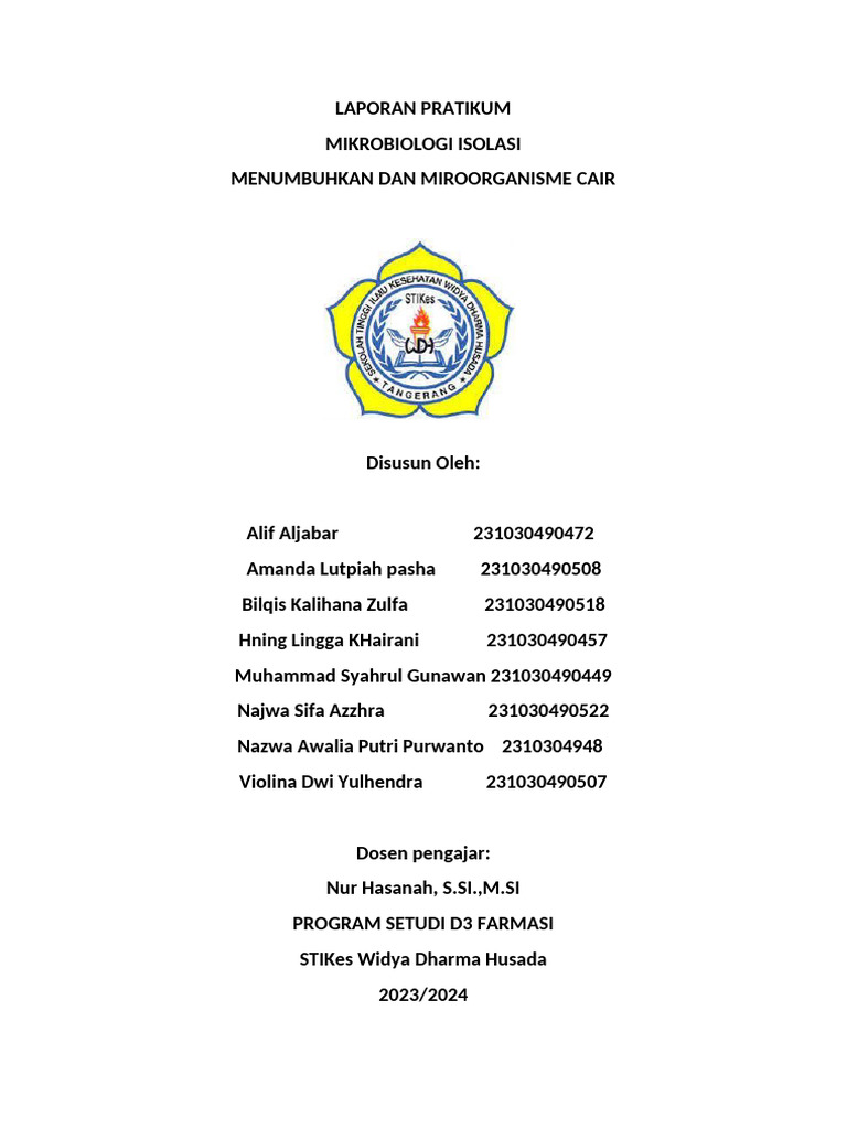 Laporan Pratikum Mikrobiologi Isolasi Cair | PDF