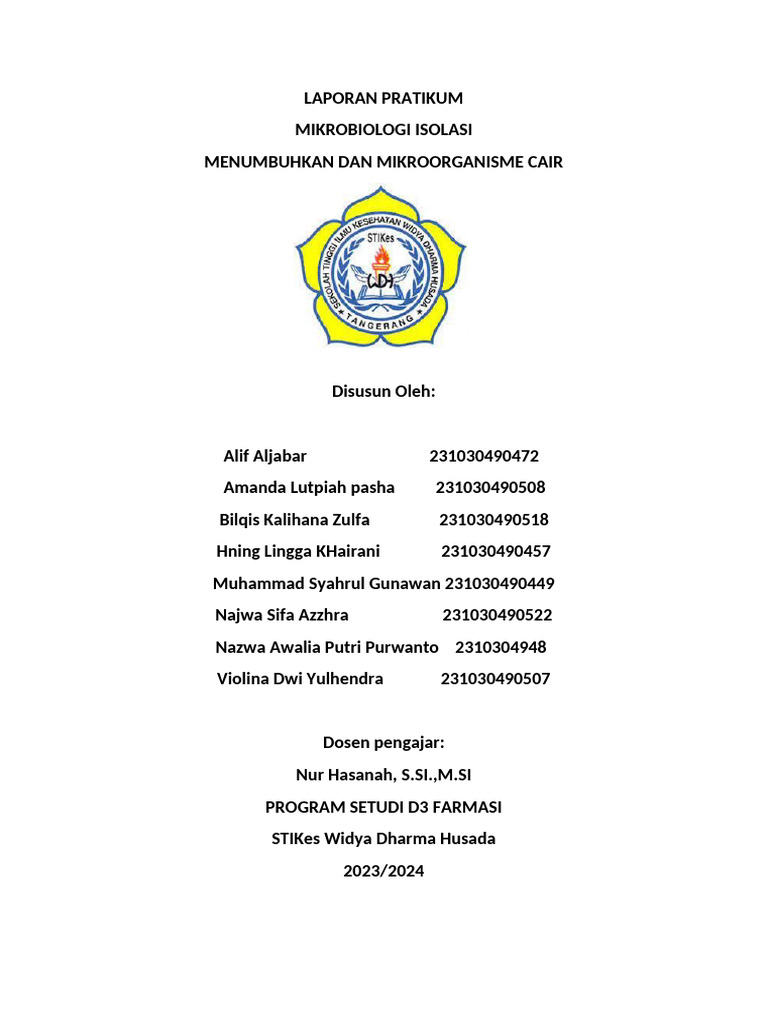 Laporan Pratikum Mikrobiologi Isolasi Cair | PDF