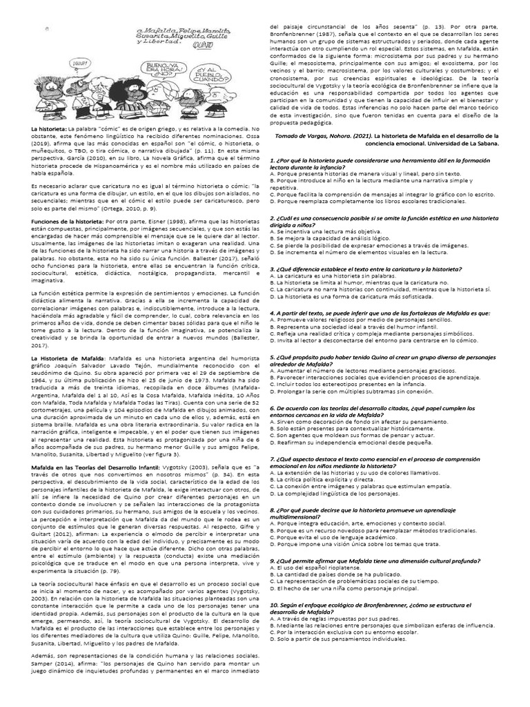 Historieta Mafalda | PDF | Cómics | Sicología