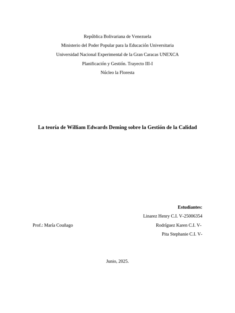 William Edwards Deming | PDF | Calidad (comercial) | Gestión de la calidad