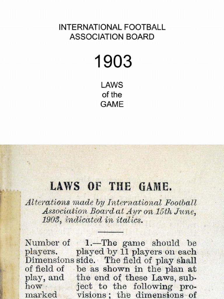 Laws of The Game 1903 - 04 | PDF | Referee | Area