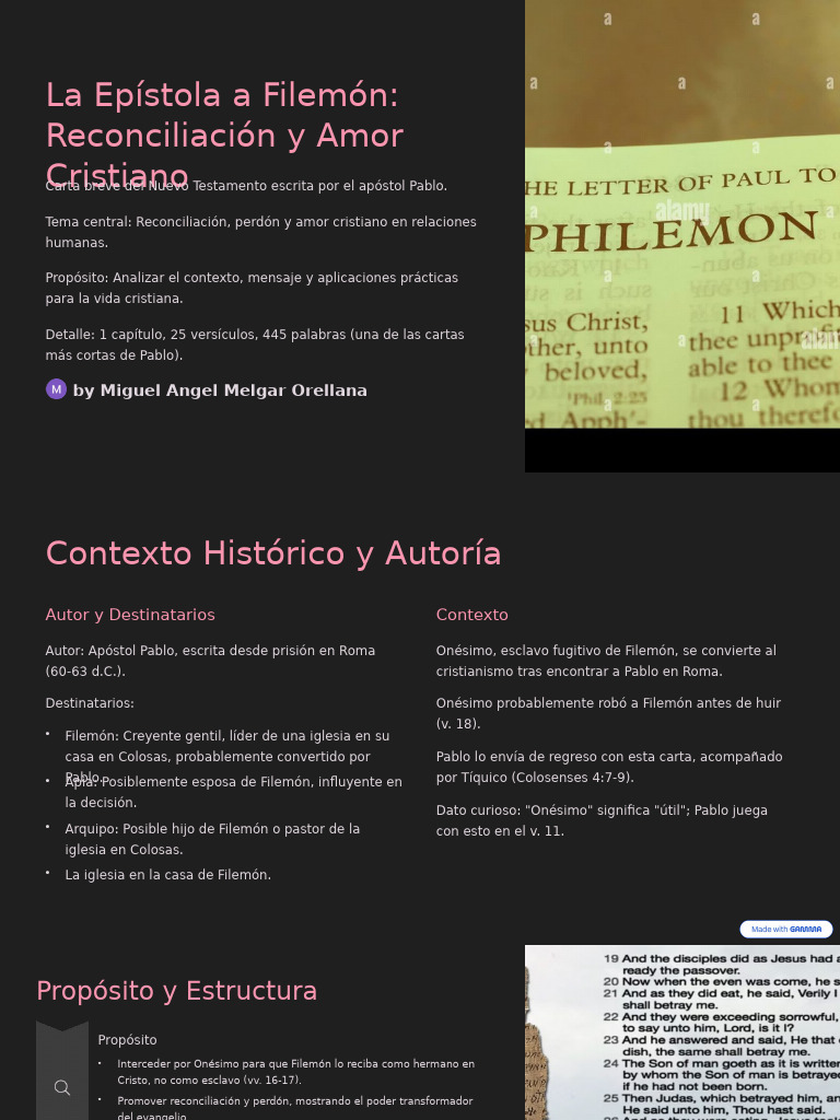 La Epistola A Filemon Reconciliacion y Amor Cristiano | PDF | Epístola ...