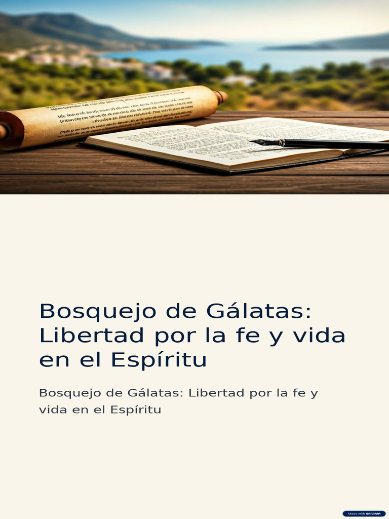 Bosquejo de Galatas Libertad Por La Fe y Vida en El Espiritu | PDF | Pablo el apóstol | Fe