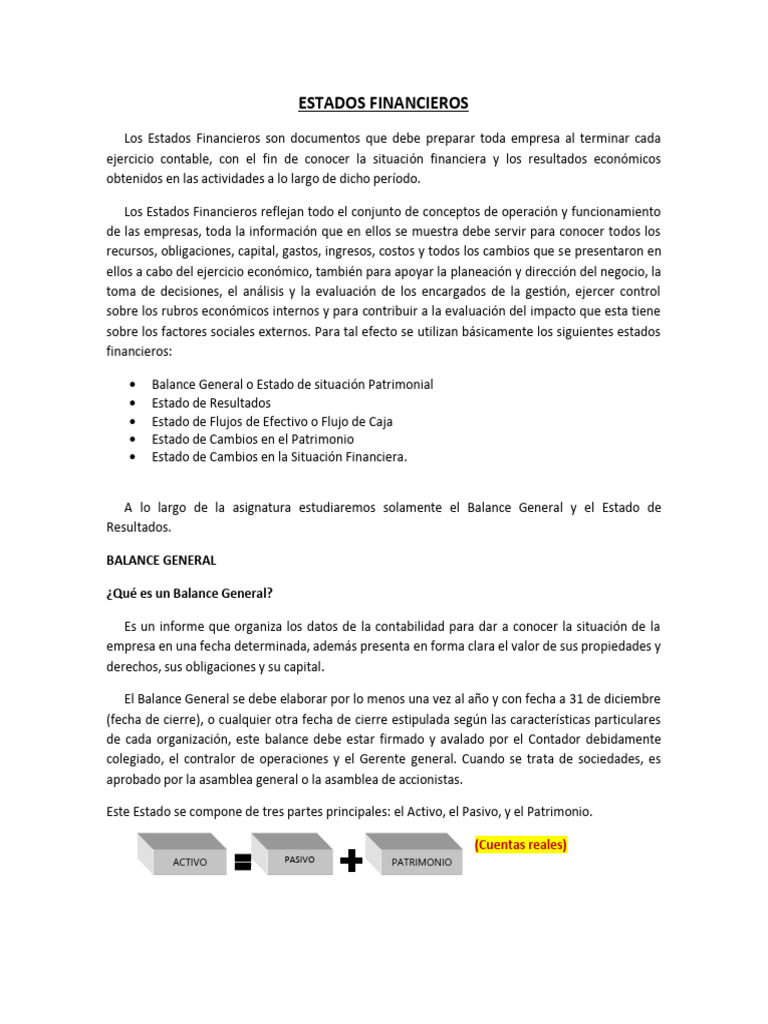 Material 2 | PDF | Contabilidad | Estado financiero