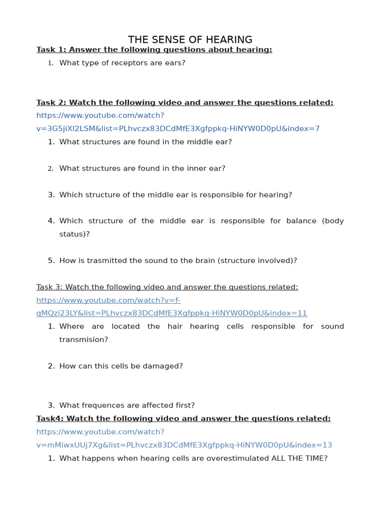 Hearing Activities | PDF