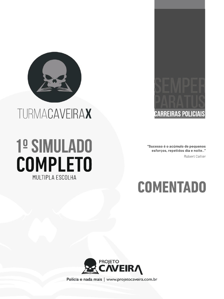 (Comentado) 1º Simulado Completo - Caveira X (Múltipla Escolha ...