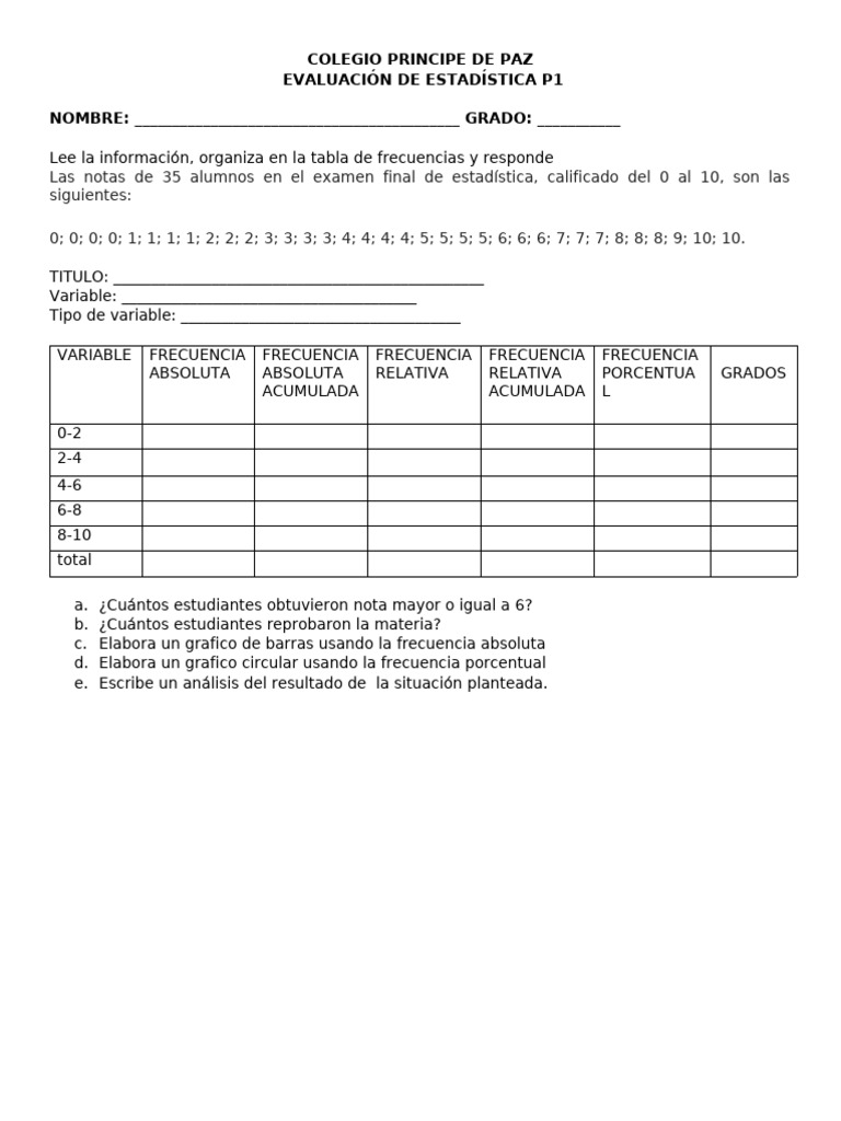 Evaluacion Estadistica P1 | PDF