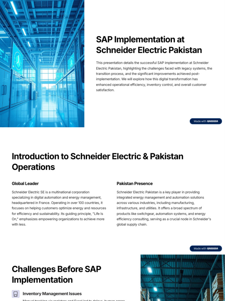 SAP Implementation at Schneider Electric Pakistan | PDF | Inventory ...