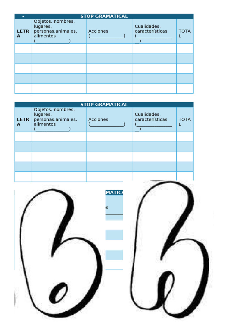 Stop Grama 5, Letra Ortogr 4, Cuadro Verbos 2 | PDF