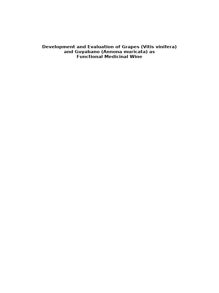Grapes and Guyabano Functional Wine Study | PDF | Wine | Phenolic ...