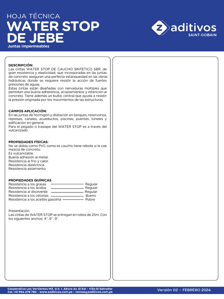 HT Water Stop de Jebe | PDF