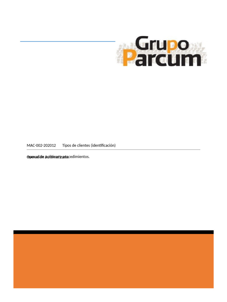 MAC-002-202012 Tipos de Clientes (Identificacion) 2023 Por Definir | PDF