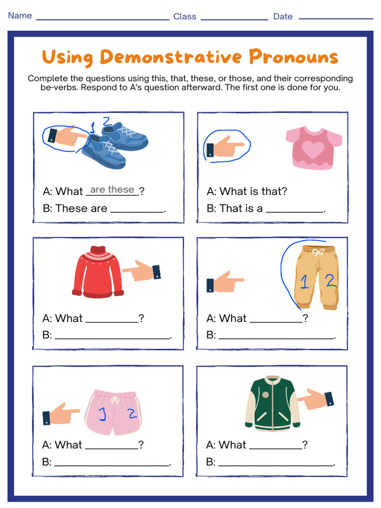 Demonstrative Pronouns Worksheet | PDF | Dress Codes | Aesthetics