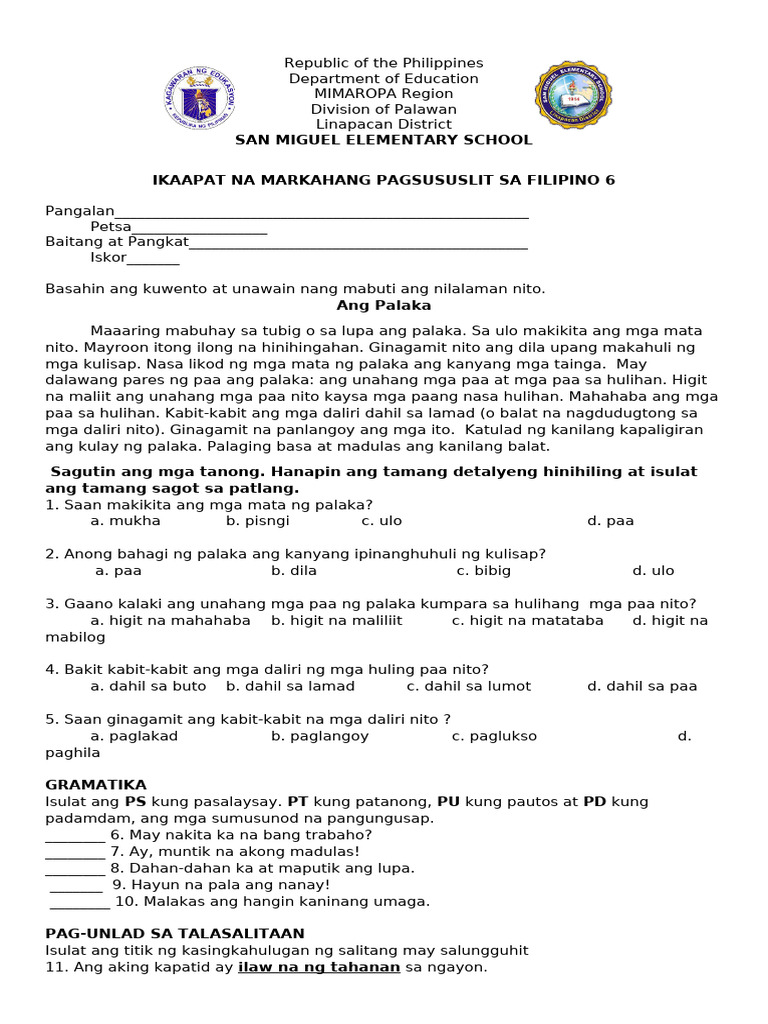 PT - Filipino 6 - Q4 V2 | PDF