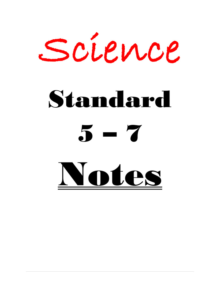 Science Notes 5 - 7 | PDF | Water | Senses