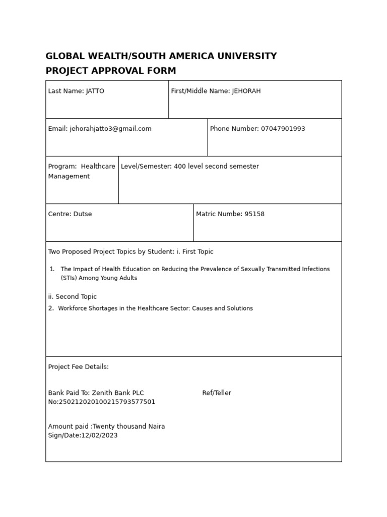 Approval Form Template | PDF