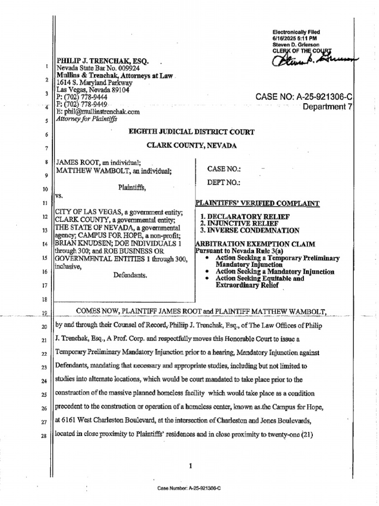 Lawsuit Filed Against Campus For Hope | PDF