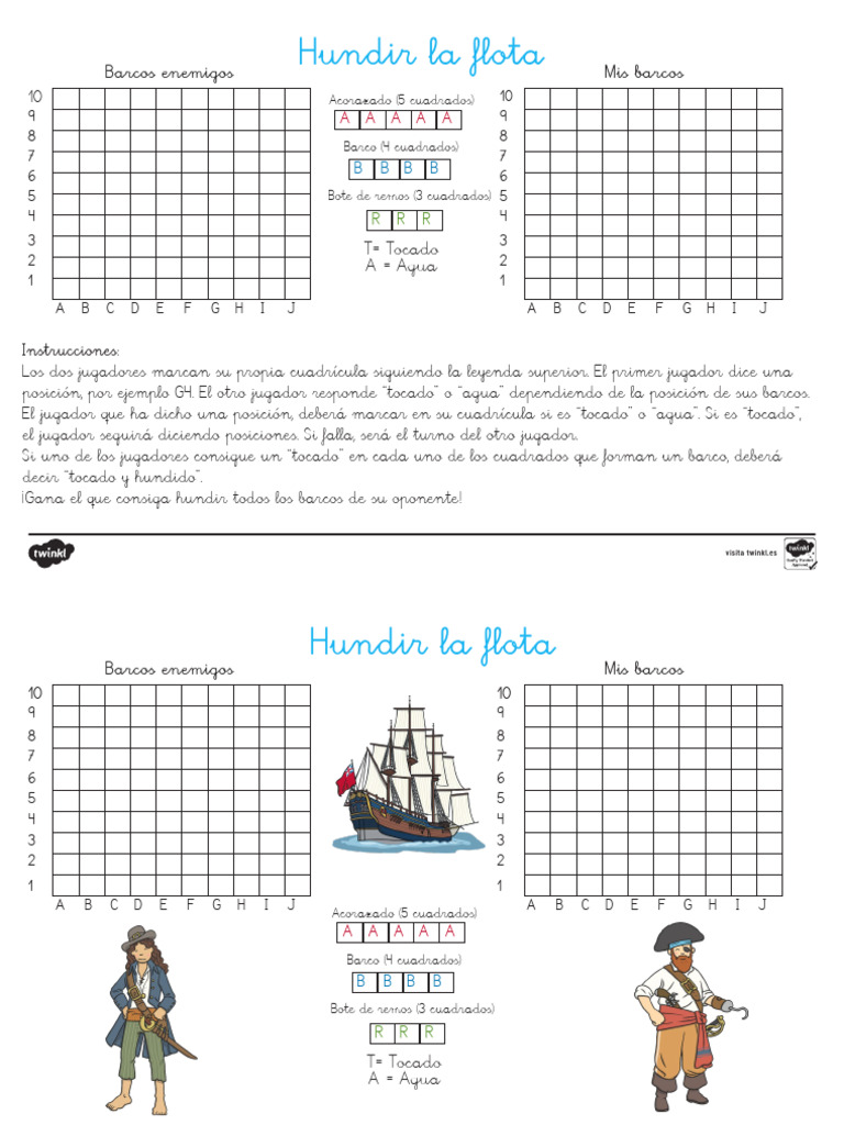 Reglas del juego Hundir la flota | PDF | Buques | Guerra Naval