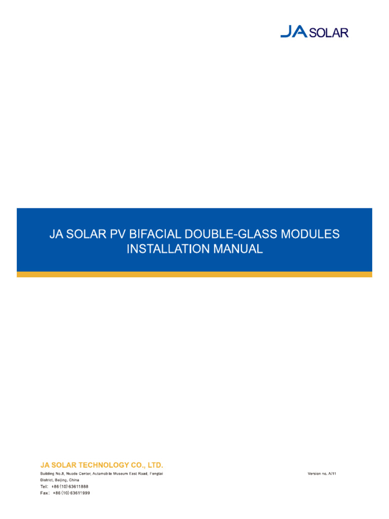 JA Solar - Installation Manual | PDF