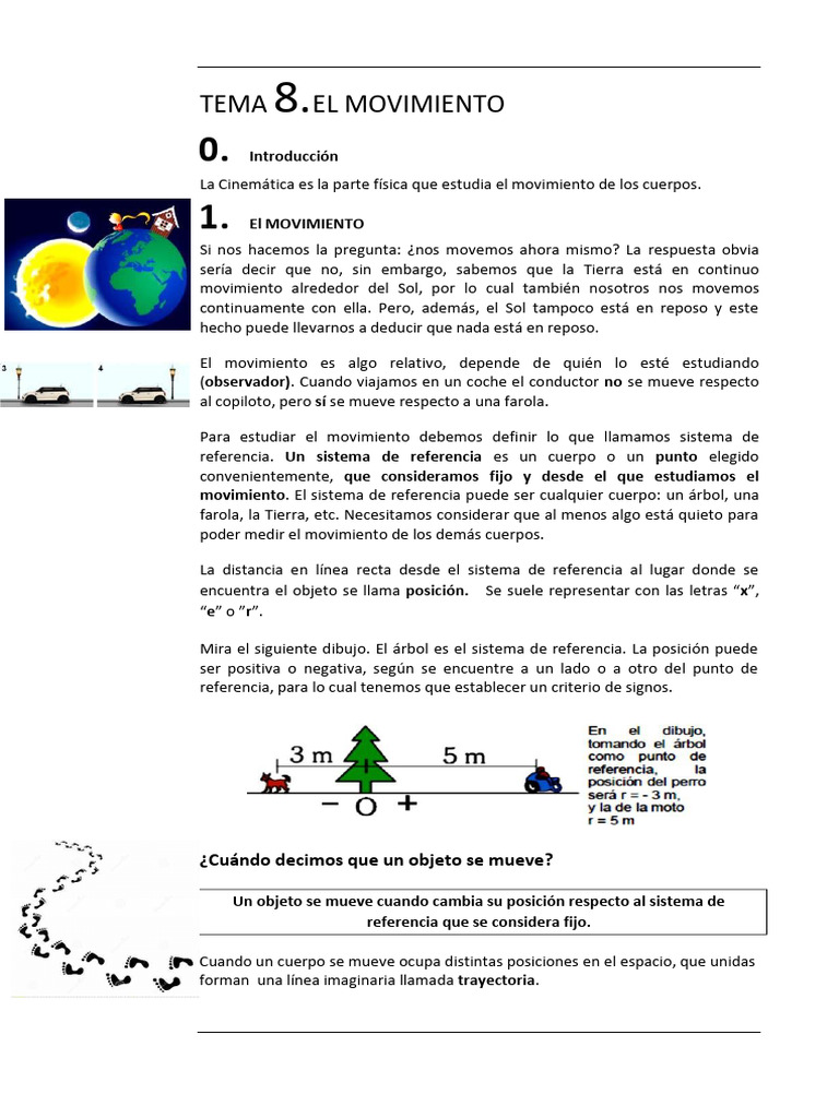 Tema 8 Cinematica | PDF | Velocidad | Aceleración