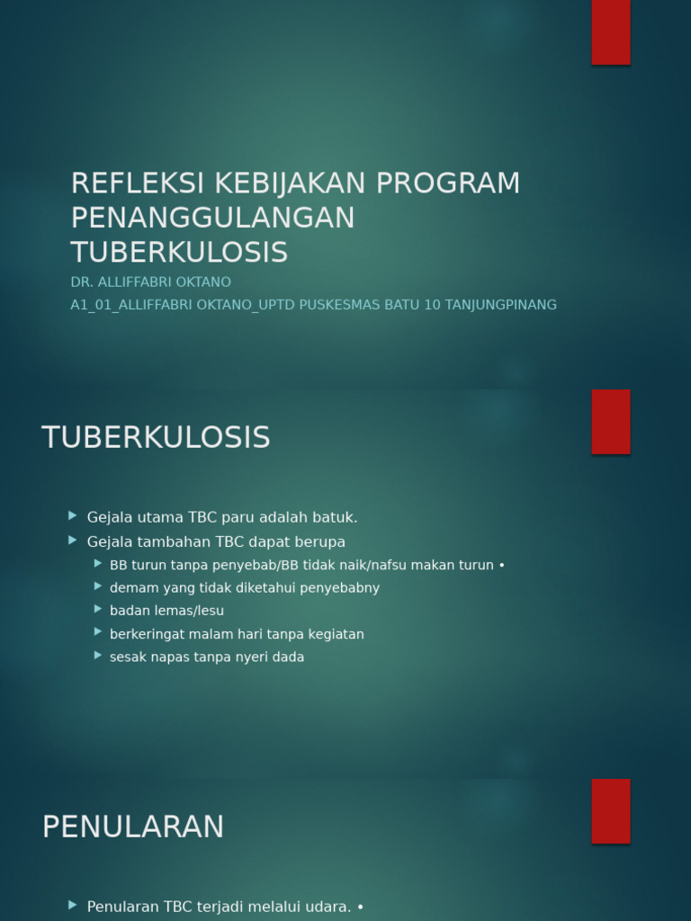 Refleksi Kebijakan Program Penanggulangan Tuberkulosis | PDF