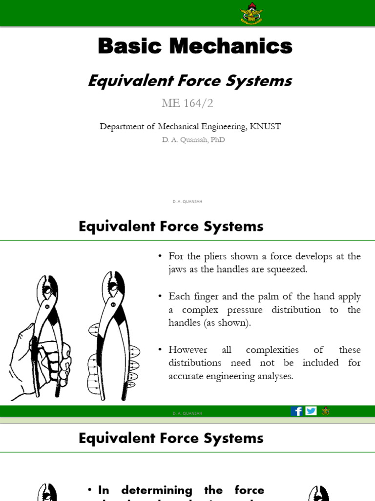 Equivalent Force Systems - KNUST | PDF | Force | Classical Mechanics