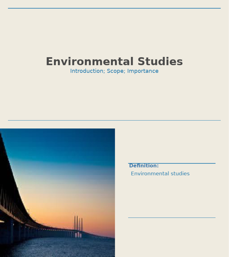 Environmental Studies: Introduction Scope Importance | PDF