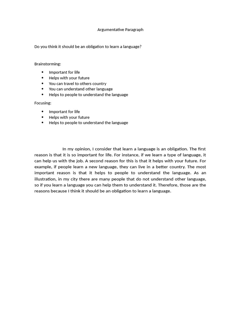 Argumentative Paragraph and Analytical Paragraph | PDF | Learning | Cognition