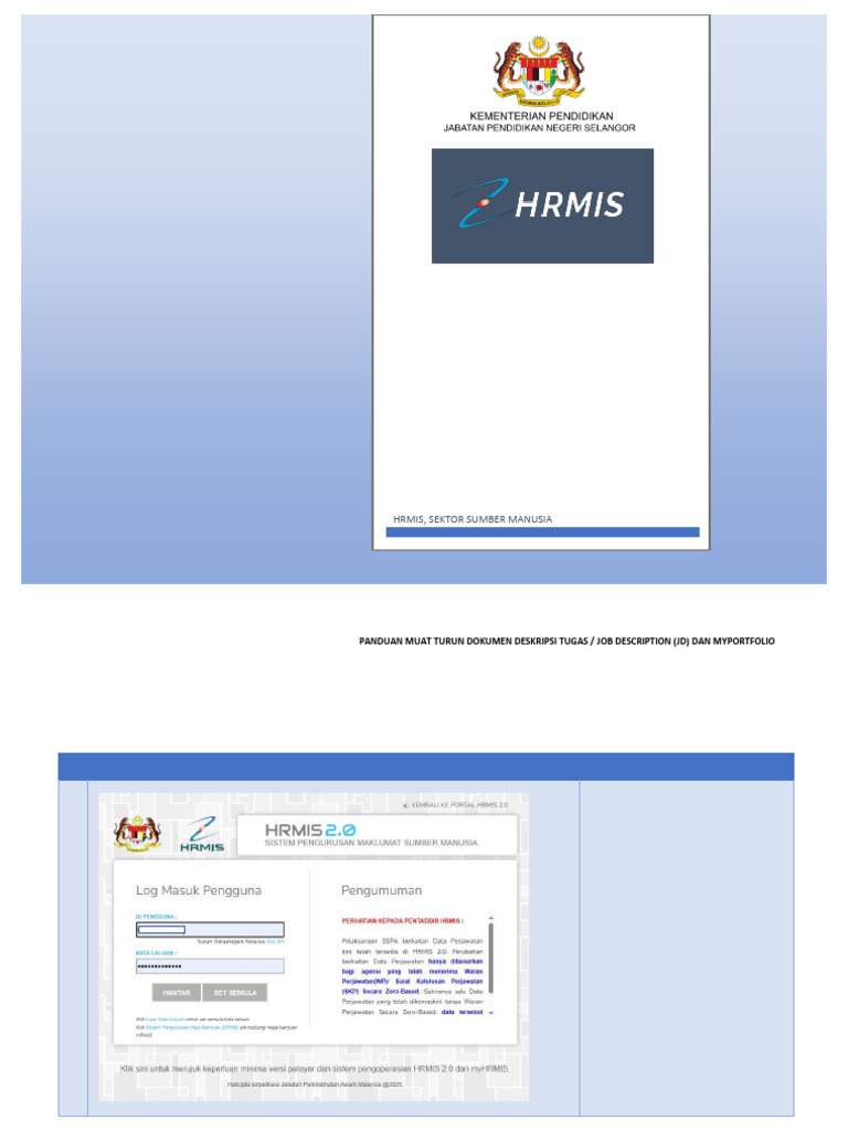 Panduan Muat Turun Dokumen - Deskripsi Tugas (JD) Dan Myportfolio | PDF
