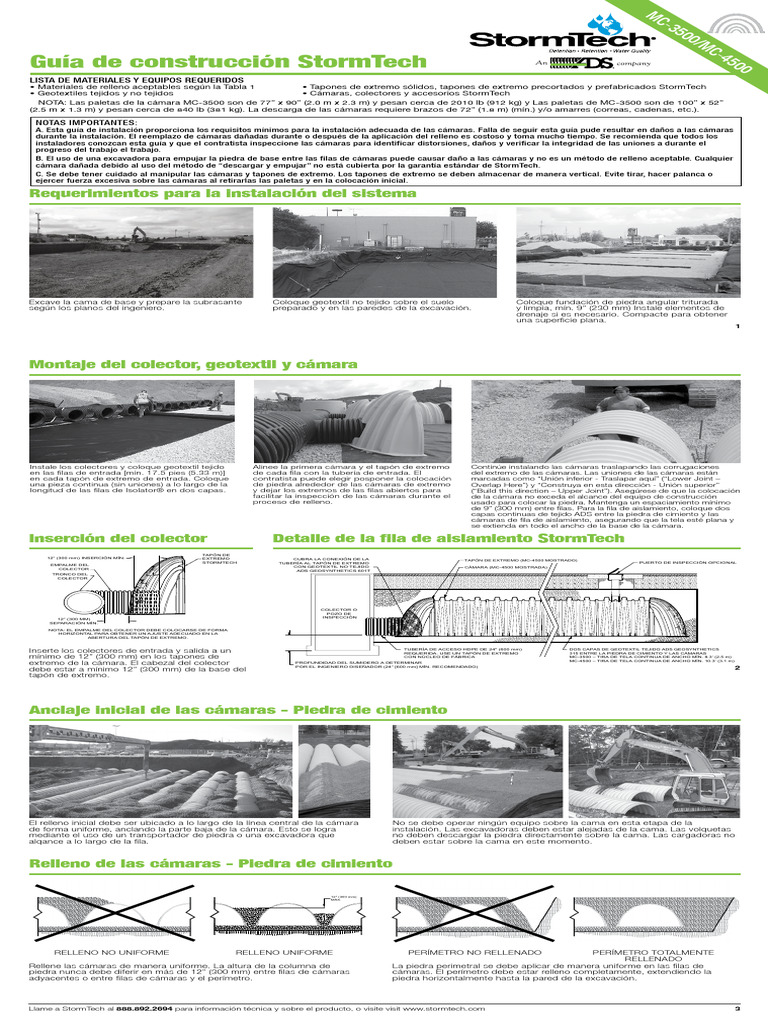 Guía Construcción StormTech | PDF | Fundación (Ingeniería)