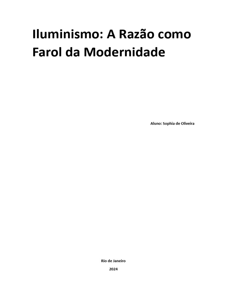 Iluminismo - A Razão Como Farol Da Modernidade | PDF | Iluminismo | Science