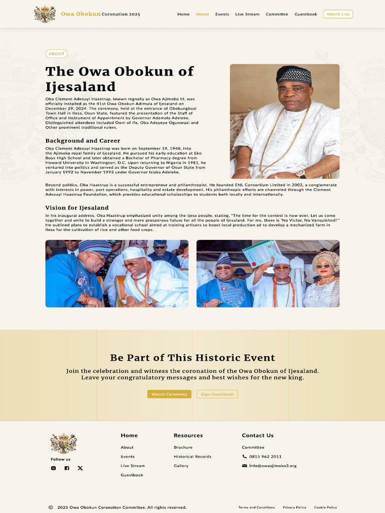 Owa Obokun Coronation 2025 Details | PDF