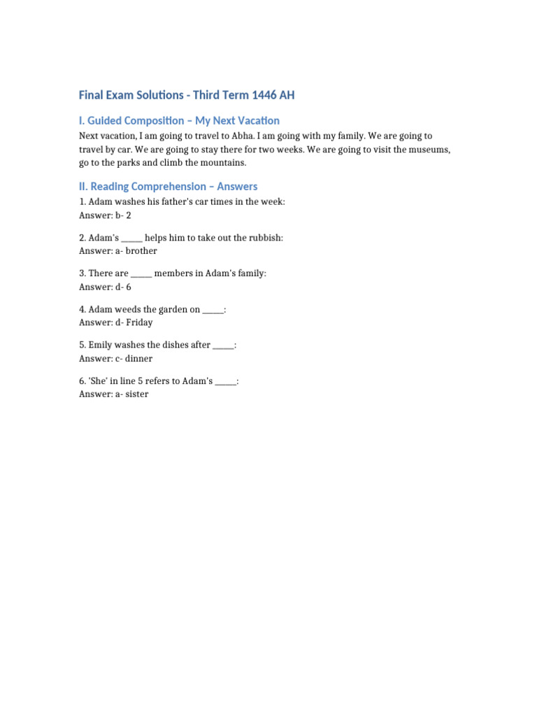 Final Exam Solution Only | PDF