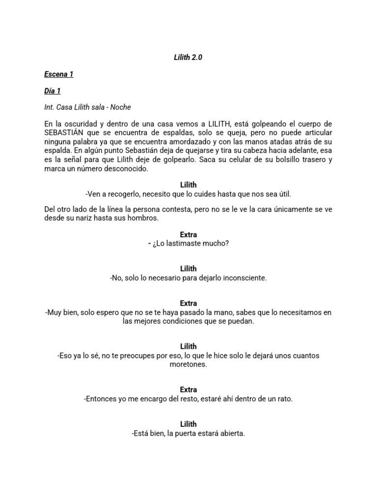 Lilith 2.0: Oscura Venganza y Recuerdos | PDF