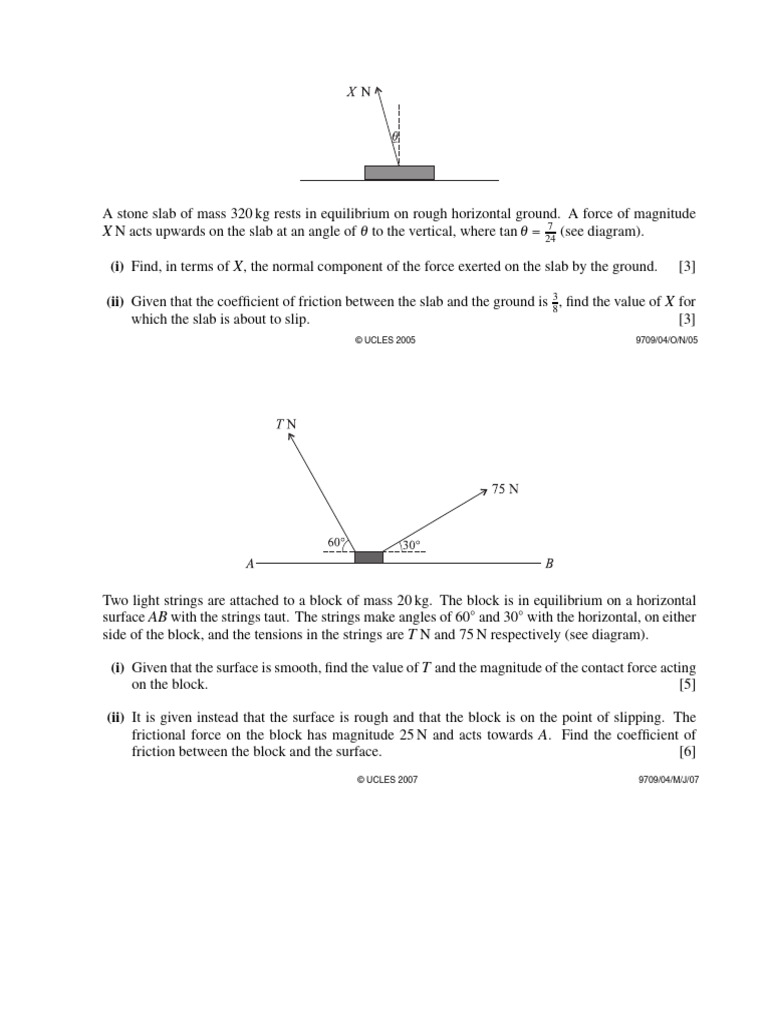 F15 - Limiting Equilibrium With Horizontal Table QP | PDF | Force ...
