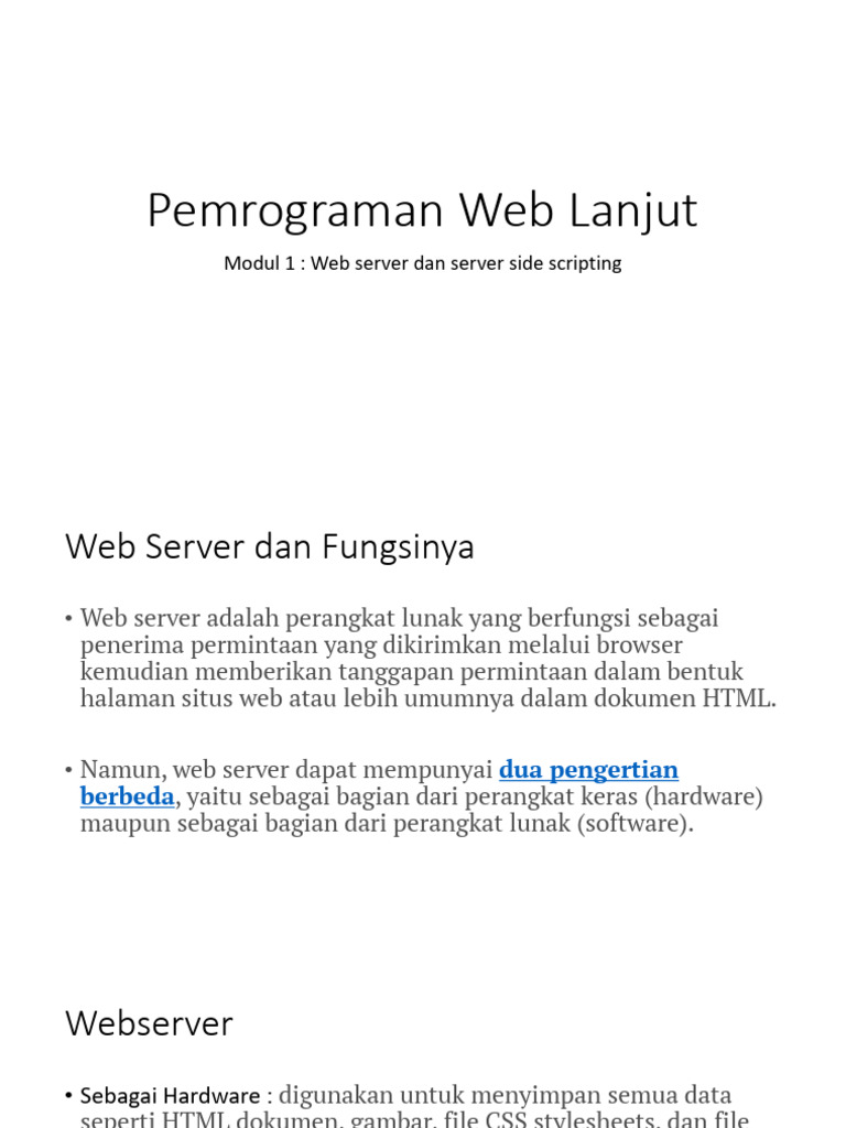 Web Server Dan Server Side Script | PDF