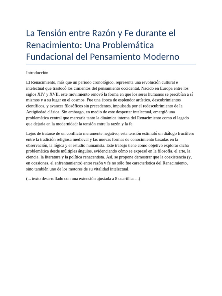 Tension Razon Fe Renacimiento | PDF