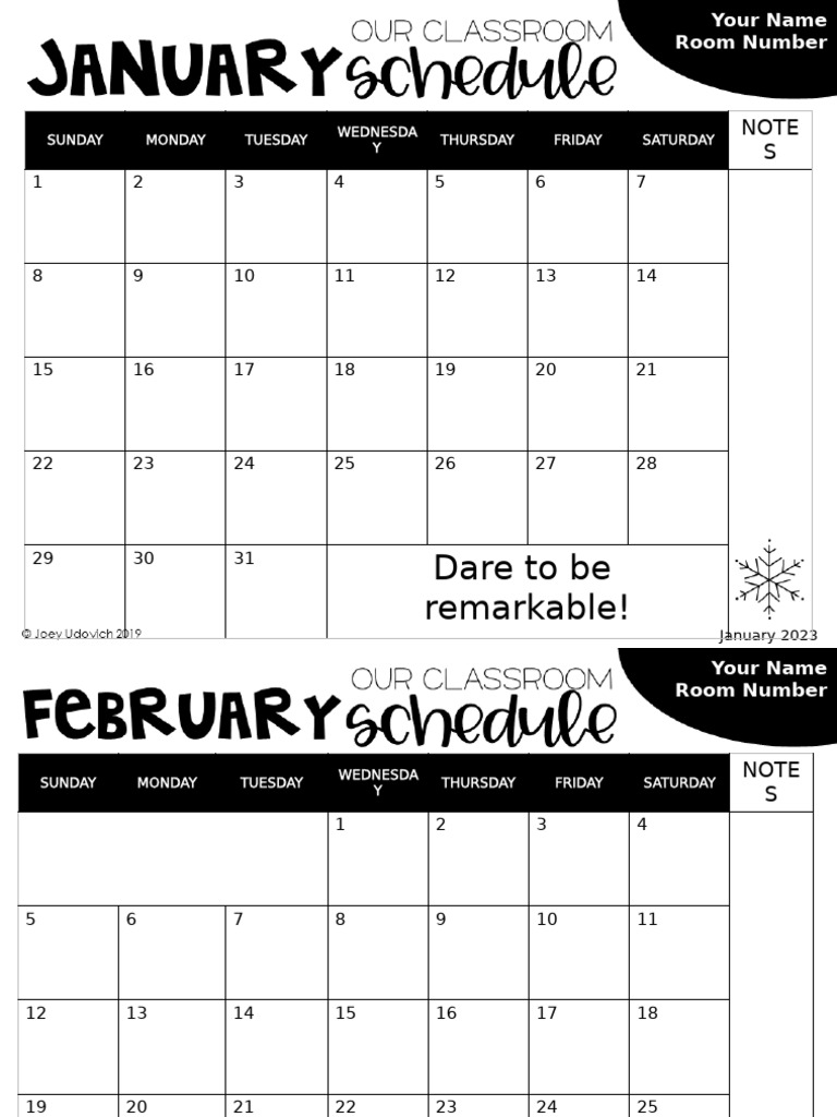2023-2028 Editable Calendar | PDF