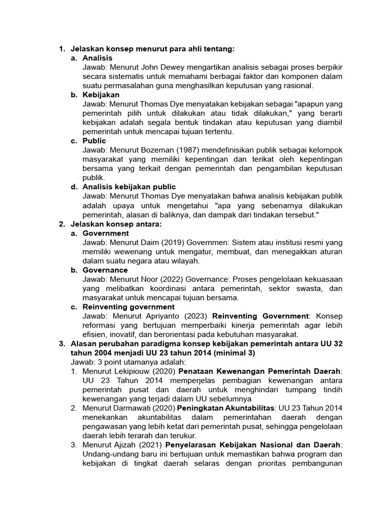 Uts Analisis Kebijakan Publik | PDF