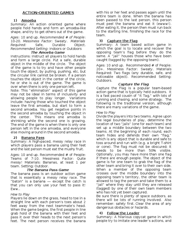 Fun Action-Oriented Games for Groups | PDF | Elves | Truth