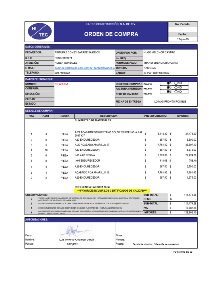 SI25 Acabados Pinturas Comex Sarape | PDF