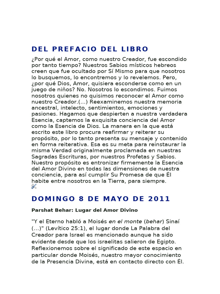 Del Prefacio Del Libro | PDF | Amor | Moisés