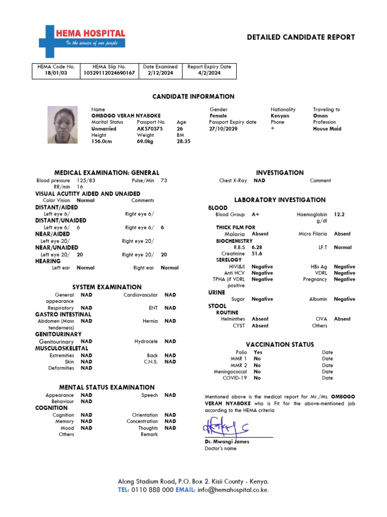 Detailed Medical Candidate Report 2 | PDF | Clinical Medicine | Medical ...