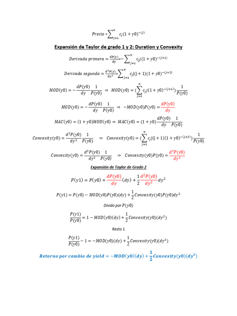 Duration Convexity y Expansion de Taylor | PDF
