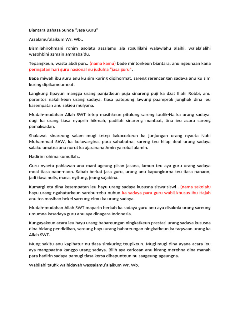 Biantara Bahasa Sunda Paturay Tineung | PDF