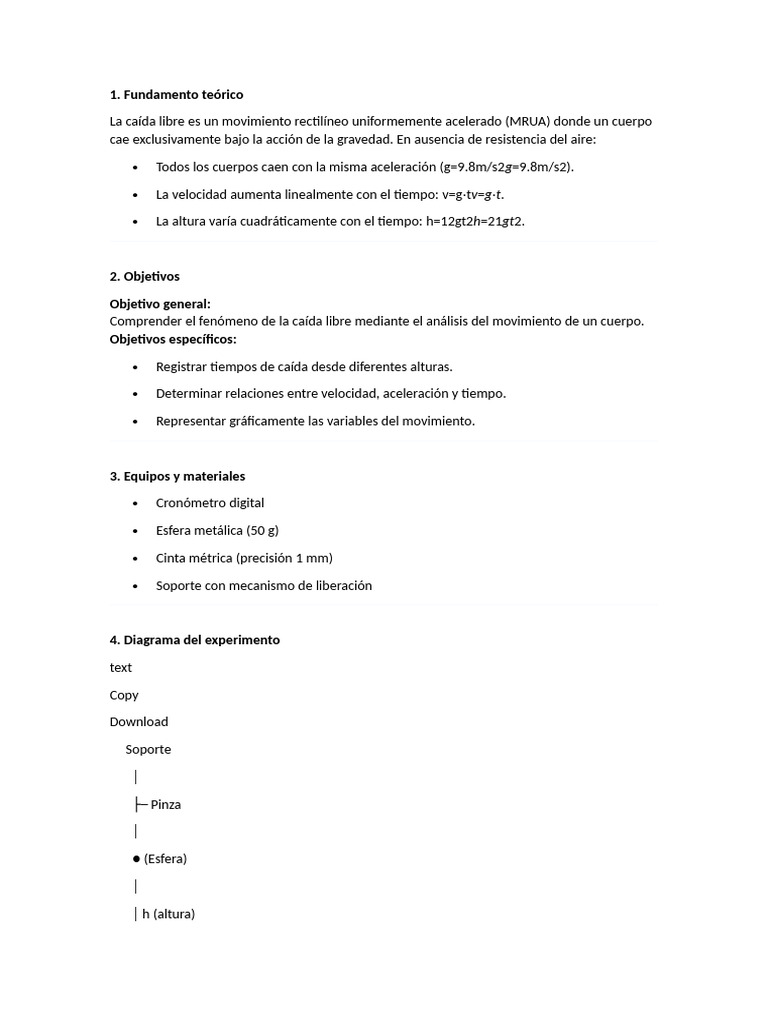 Lab p4 | PDF | Cantidad | Gravedad